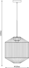Domoletti Arra světle hnědá / Závěsné svítidlo / E27 / průměr 32 cm
