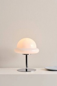Bílá/v leskle stříbrné barvě stolní lampa z opálového skla (výška 26 cm) Bubba – Jotex