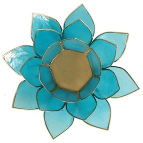 Milujeme Kameny Svícen - lotosový květ - světle modrý - velký
