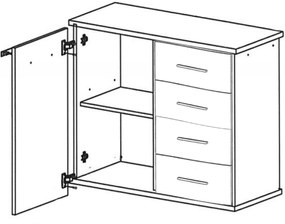 Sconto Komoda ALVA 02 bílá/dub canyon