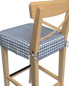 Sedák na židli IKEA Ingolf - barová barva tmavě modrá látka vzorované