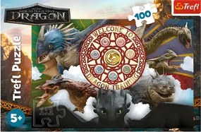 TREFL Puzzle Jak vycvičit draka: Draci s akcí / 100 dílků / 41 x 27,5