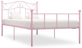 Rám postele růžový kov 90 x 200 cm - Default Title