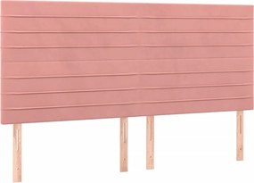 Box spring postel s matrací růžová 160x200 cm samet 3137916