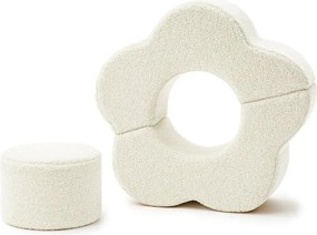 Krémové pěnové hřiště 3 ks z materiálu bouclé výška 27 cm 88x90 cm – Meowbaby