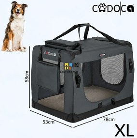 Skládací cestovní box pro psy XL, antracitový 109441