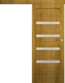 posuvné interiérové dveře na stěnu vasco doors EVORA model 4 Průchozí rozměr: 70 x 197 cm, Orientace dveří: Levé dveře, Dekor: Dub riviera