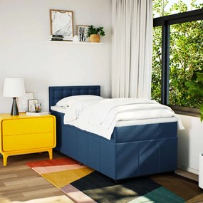 Box spring postel s matrací modrá 90x200 cm textil 3286971
