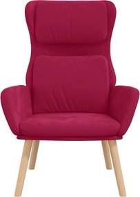Relaxační křeslo vínové samet 341356