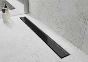 Mexen Flat nerezový sprchový žlab 100 cm vzor černé sklo, 1026100-15
