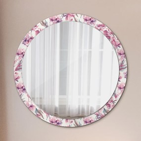 Kulaté dekorativní zrcadlo na zeď Pivoňky květin fi 100 cm