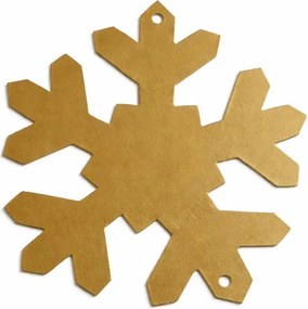 Vánoční ozdoba vločka zlatá kovová 10 cm, venkovní