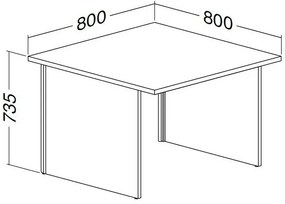 Kancelářský stůl Pro Office 80x80 cm Barva: Buk