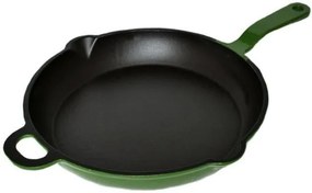 MAGDALENA litinová pánev 28 cm Gourmetina Black Edition listově zelená 1030-06-38