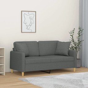 2místná pohovka s polštáři tmavě šedá 140 cm textil 3200910