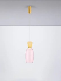 Designový lustr Pluma růžová