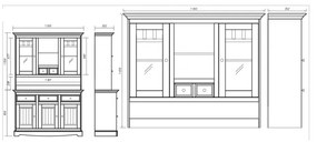 Massive home | Bílý nástavec z masivu Belluno Elegante s bílou deskou