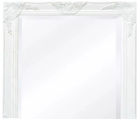 Nástěnné zrcadlo Kanyar - barokní styl - bílé | 100x50 cm