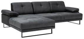 Designová rohová sedačka Vatusia 314 cm antracitová - levá