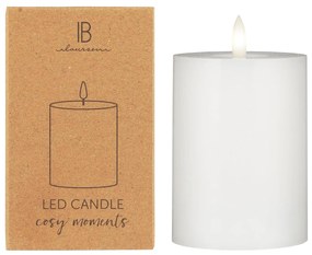 IB Laursen LED sloupová svíčka WARM FLAME SL 10 cm bílá