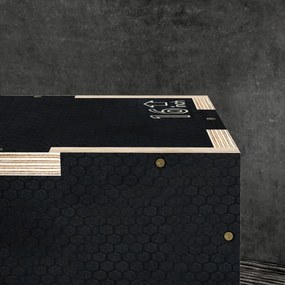 SPORTNOW Plyo box/jump box, robustní, 40,5 x 35,5 x 30,5 cm, černý, rukojeť 10x3,5 cm, do 120 kg