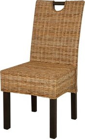 vidaXL Jídelní židle 6 ks ratan kubu a mangovníkové dřevo [274361]