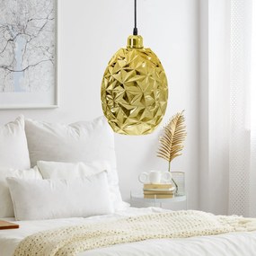 Toolight - Skleněná závěsná lampa APP565-1CP 1xE27 60W, zlatá, OSW-08752