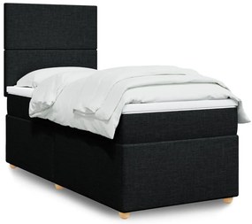 Box spring postel s matrací černá 100 x 200 cm textil 3291186