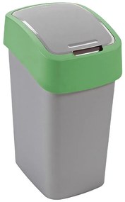 Odpadkový koš flip bin 10l 190172 stříbrno/zel.