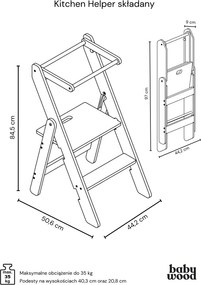 Učíci montessori dětská věž skládací šedá