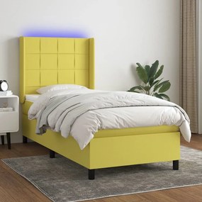 vidaXL Box spring postel s matrací a LED 80 x 200 cm textil [3138270] Barva: Modrá
