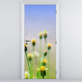Fototapeta na dveře - Motýli na květině (95x205cm)