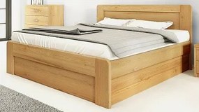 Postel Postelia SISI s úložným prostorem 180 x 200 cm - dub - Dřevěná postel z masivu, manželské dvoulůžko o šíři masivu 3,7 cm