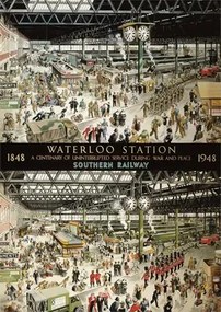 GIBSONS Puzzle Stanice Waterloo v roce 1848 a 1948 / 1000 dílků / 49 x