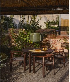 Kulatý zahradní jídelní stůl se skleněnou deskou ø 120 cm Erice – Kave Home