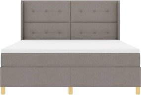 Postel s boxspringem s čelo Taupe 180 x 200 cm textil 3341851