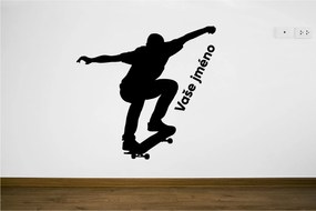 Lepy.cz Samolepka na zeď Skateboardista - doskok Velikost (šířka x výška): 40x40cm, Barevná varianta: Černá