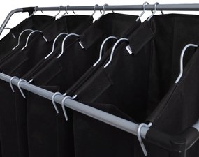 vidaXL Koše na třídění prádla s vaky 2 ks černo-šedé