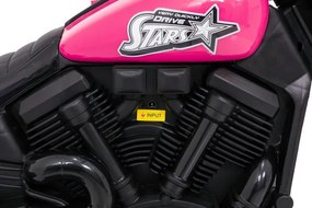 Elektrická motorka STAR růžová