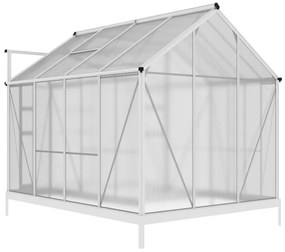 IWHOME Zahradní skleník DEMETER A101-C 4,79m&sup2; alu 201x190x252 cm PC 4 mm + základna IWH-10270002