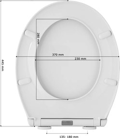 Gamma Porto, toaletní WC sedátko 445x370mm z polypropylenu s pomalým zavíráním, bílá, GMA-PORTO