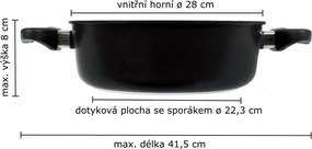 AMT Gastroguss Titanový hrnec ø 28 cm x 8 cm / 4.3 l s poklicí