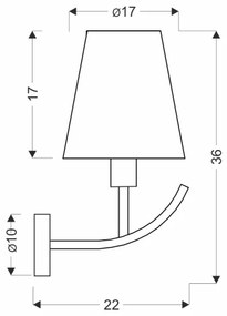 Nástěnná lampa VITORIA 1xE14/40W/230V žlutá/mosaz