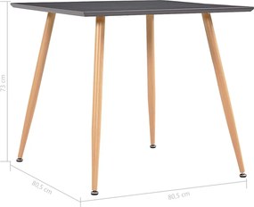 Jídelní stůl šedý a dubový 80,5 x 80,5 x 73 cm MDF 248311