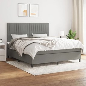 Box spring postel s matrací tmavě šedá 160x200 cm textil 3141946