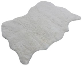 Kožený koberec z ovčí kůže - střižený chlup - bílý - 3K - vel. I 3 kůže Střižený chlup 5 cm