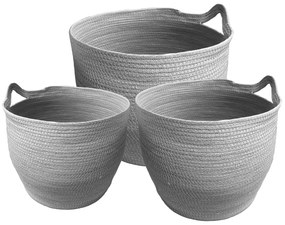 Tutumi, sada přírodních košíků 3ks BOHO YT21B-35, šedá, HOM-02808