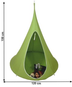 Závěsné houpací křeslo, zelená, KLORIN NEW KIDS CACOON HAMMOCK