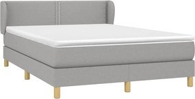 Box spring postel s matrací světle šedá 140 x 190 cm textil 3126717
