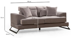 Designová sedačka Heimana 185 cm světle šedá